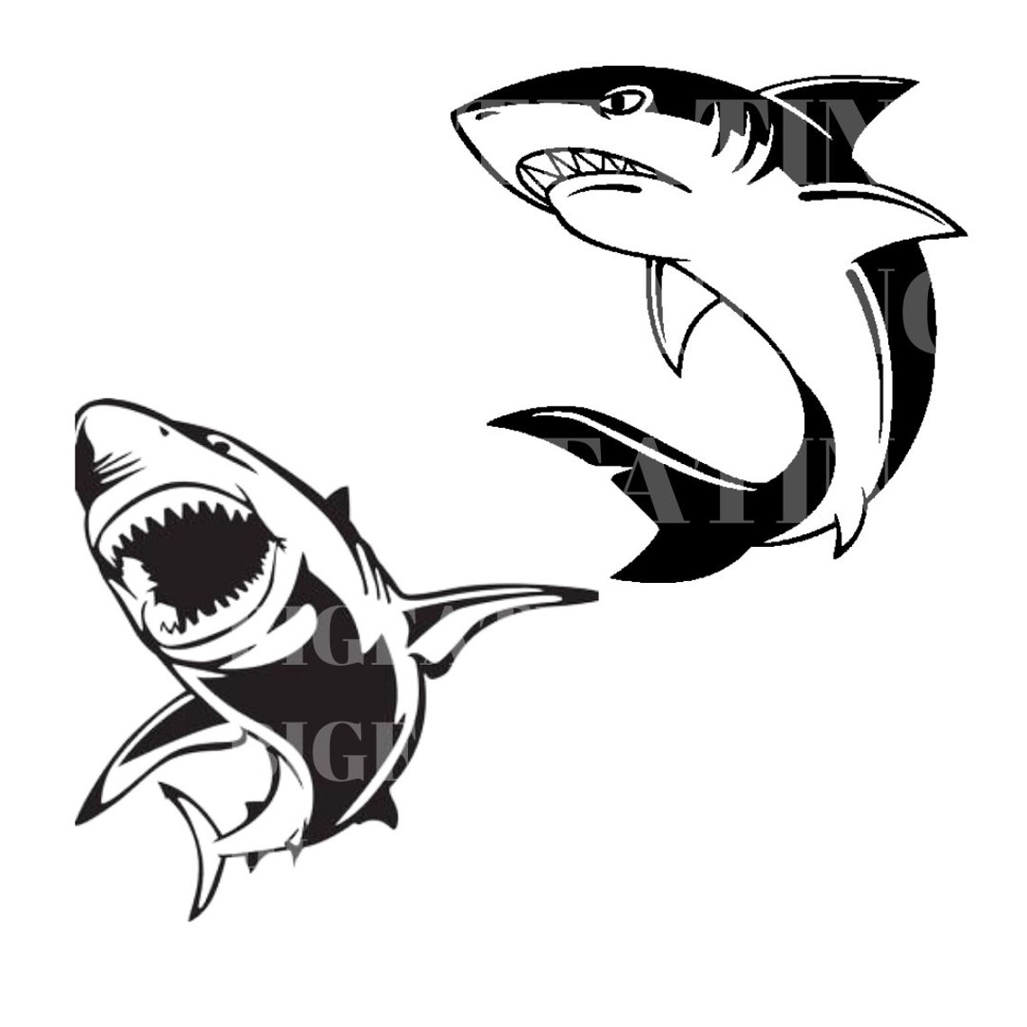 SHARK SVG Clipart Download Instant Download Layered Cut File - Etsy