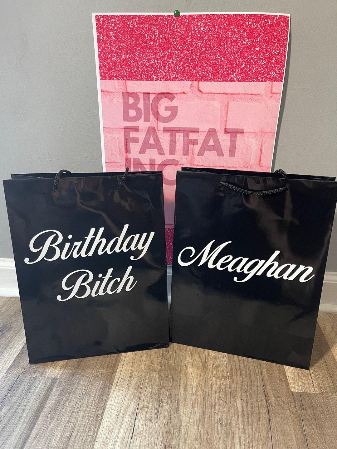 Custom HIGH Gloss Gift Bags-add YOUR NAME | Design - Etsy