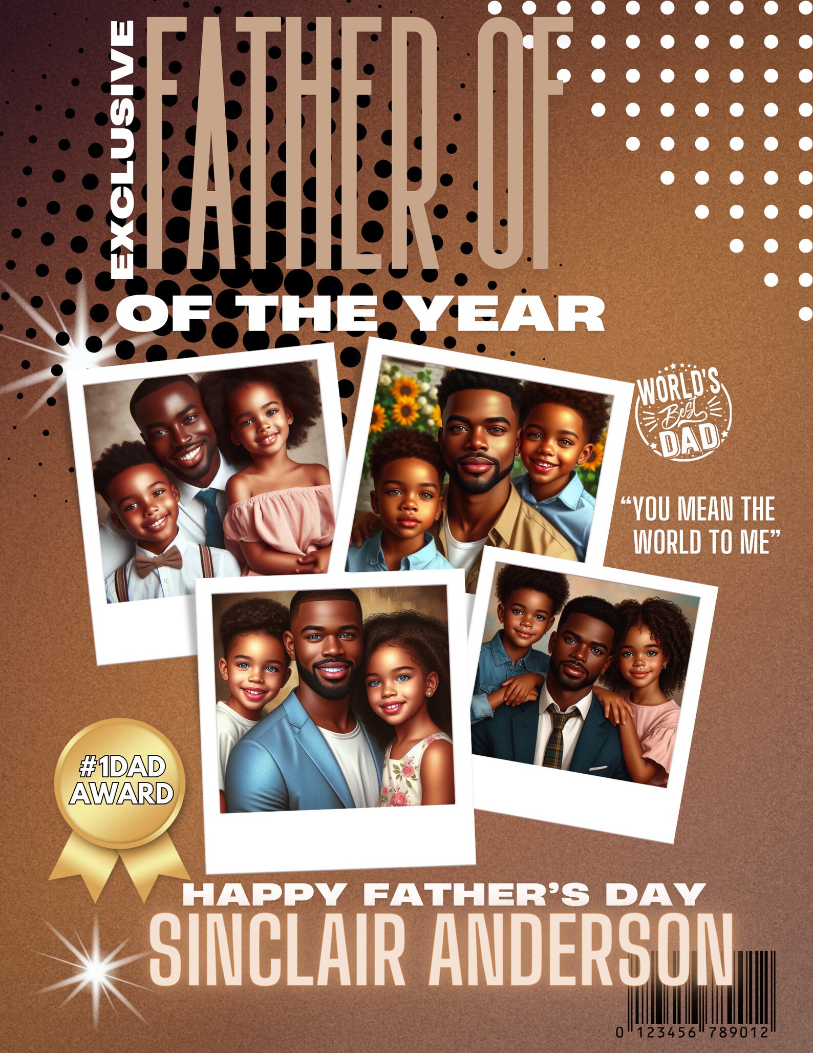 Father's Day MAGAZINE COVER, Editable, Canva Template. Edit/ Instant ...