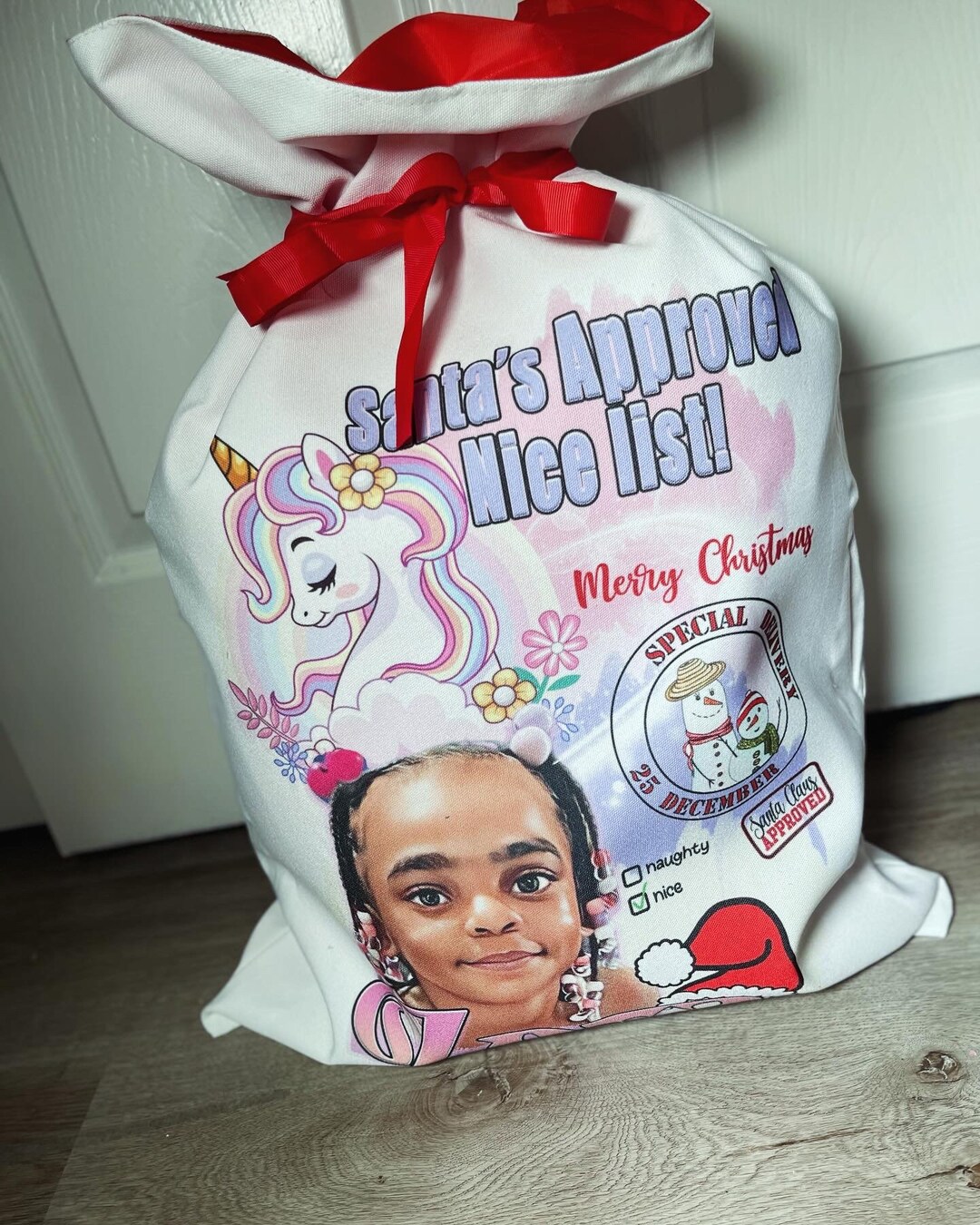 Custom Santa Sack- Large - Red Double Lining | Christmas 2023 ...