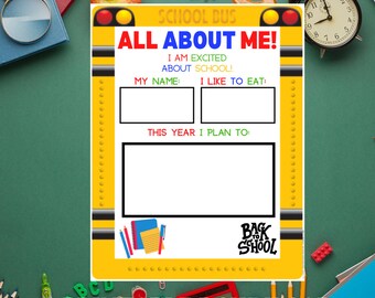 All About Me | Back to School - Etsy