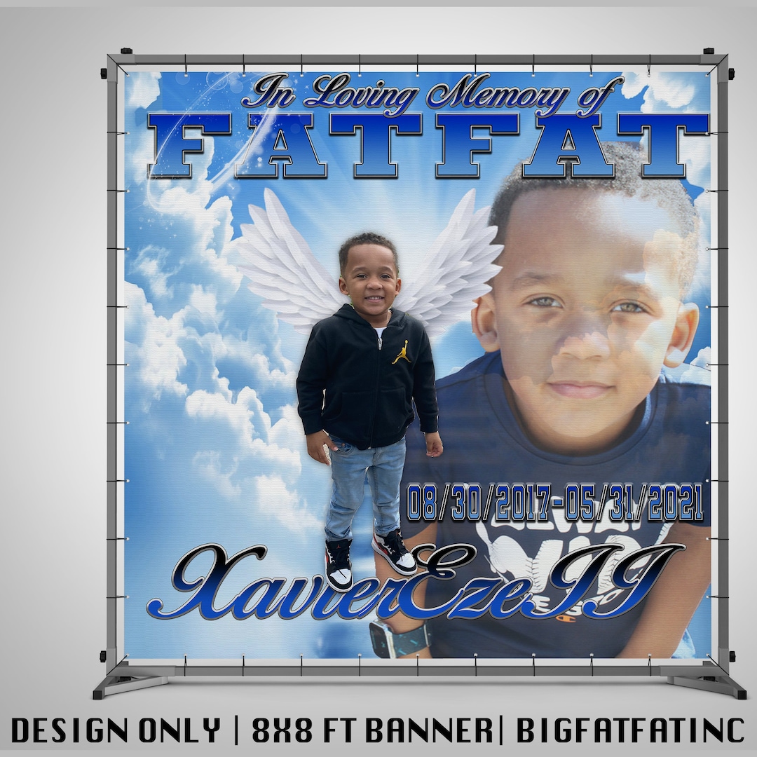 8X8 Ft CUSTOM Banner Design Only| Backdrop, DESIGN ONLY, Memorial ...