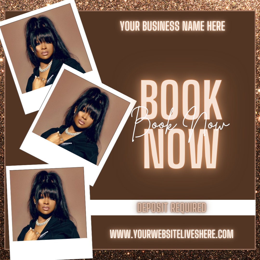 BOOK NOW Template |canva Editable DIY, Flyer, Social Media Booking Hair ...