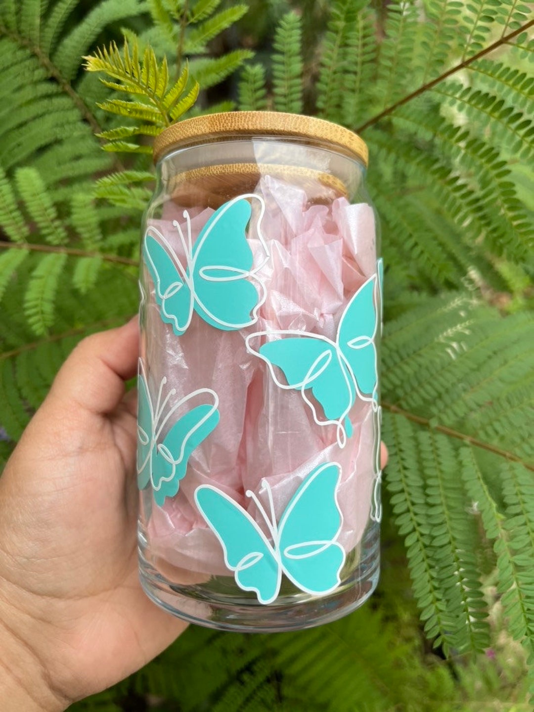 Custom Color Butterfly Glass Libbey Cup 16oz - Etsy
