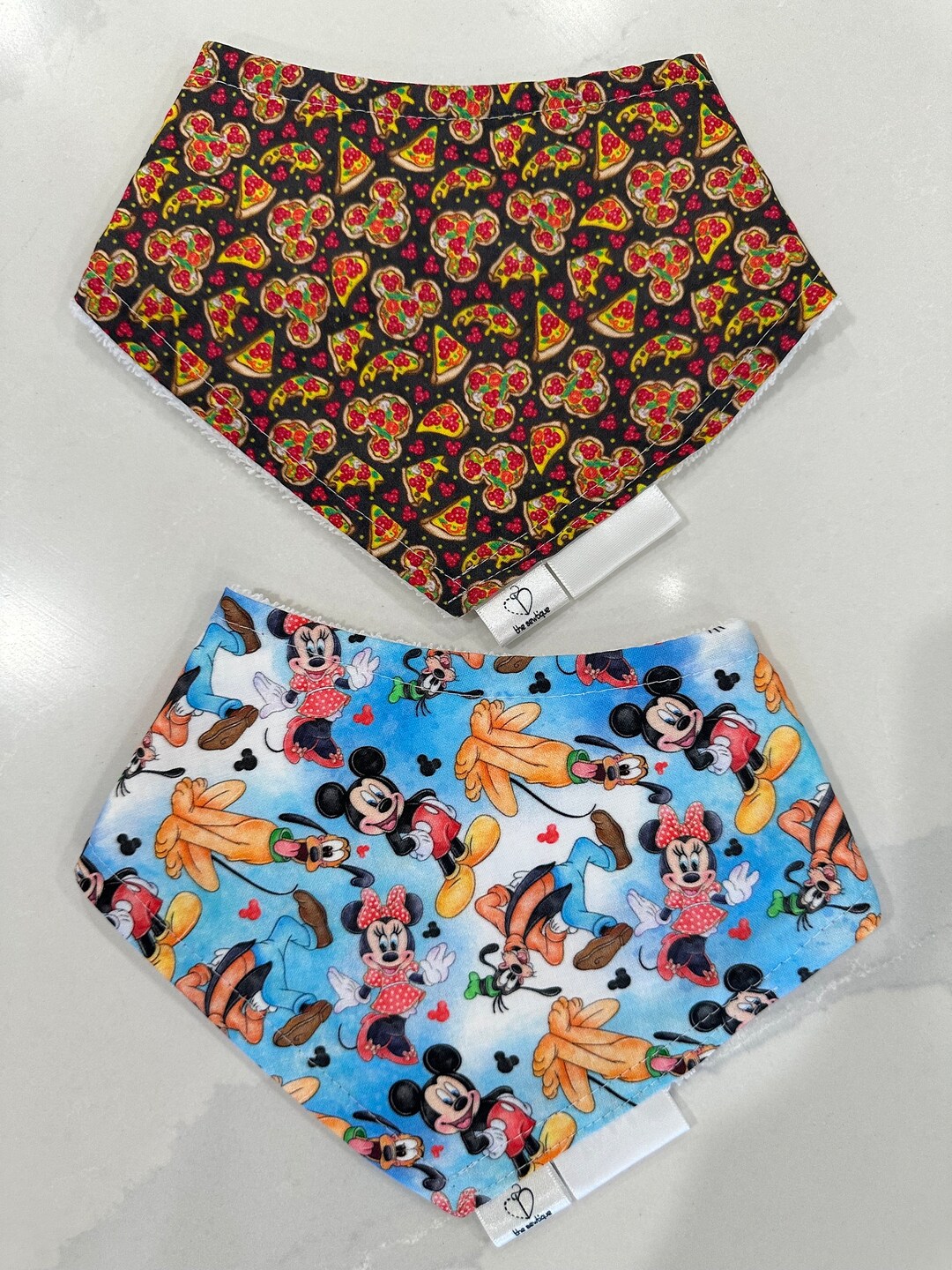 Bibs Mickey Minnie Goofy Pizza Disney Handmade Scarf Bib Set - Etsy