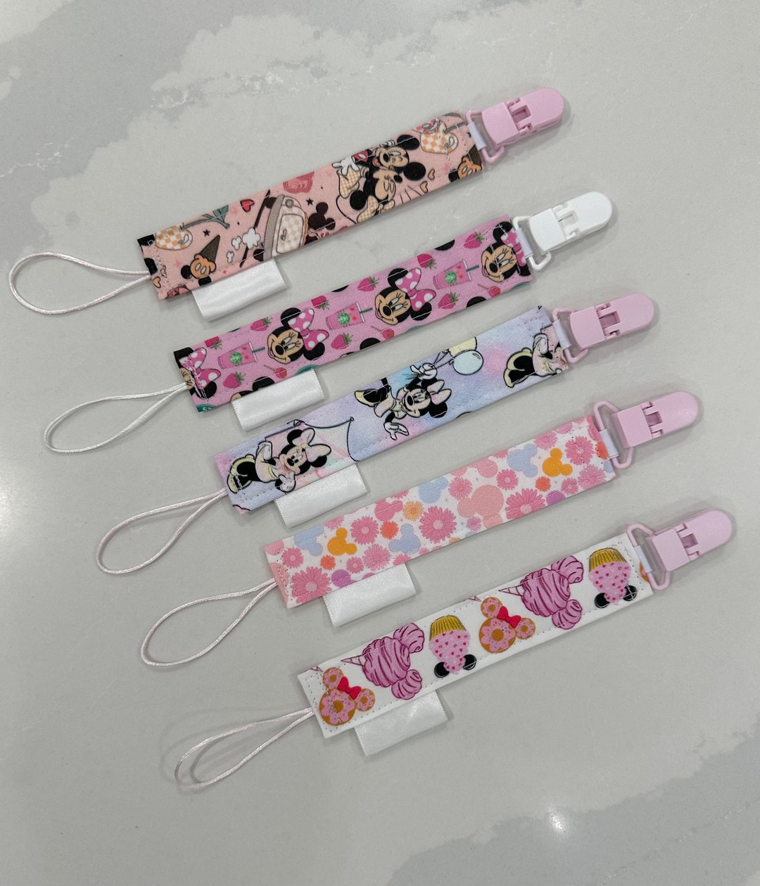 Minnie Mouse Handmade Pacifier Clip Set Cotton - Etsy