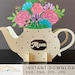 3D Tea Pot With Flowers Mother's Day Pop Up, Centerpiece, Tea Party ...