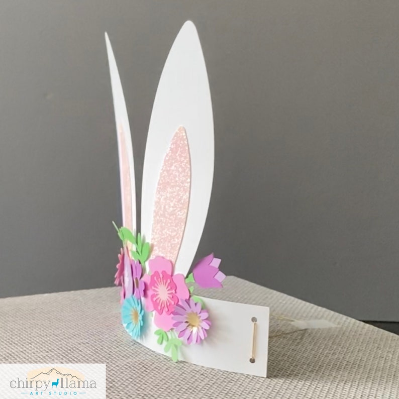 3D Easter Bunny Ears Headband Easter Flower Headband - Etsy