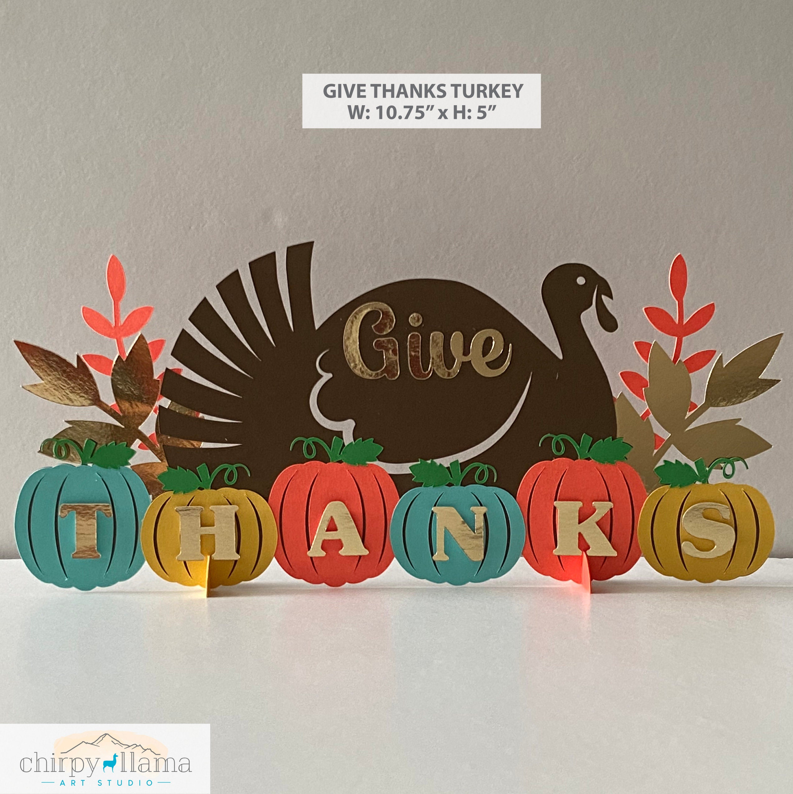 3D Give Thanks Turkey Centerpiece, Thanksgiving Turkey Centerpiece ...