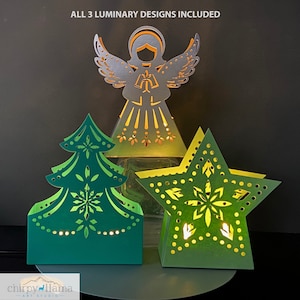 3D Christmas Holiday Luminary Bundle , Christmas Luminary Lantern ...
