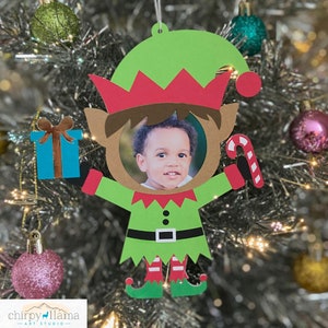 Christmas Photo Elf Ornament ,christmas Decor, Elf Frame Paper Photo ...