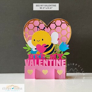 3D Bee My Valentine Pop Up, Cute Valentine Bee, Heart Honeycomb, Love ...