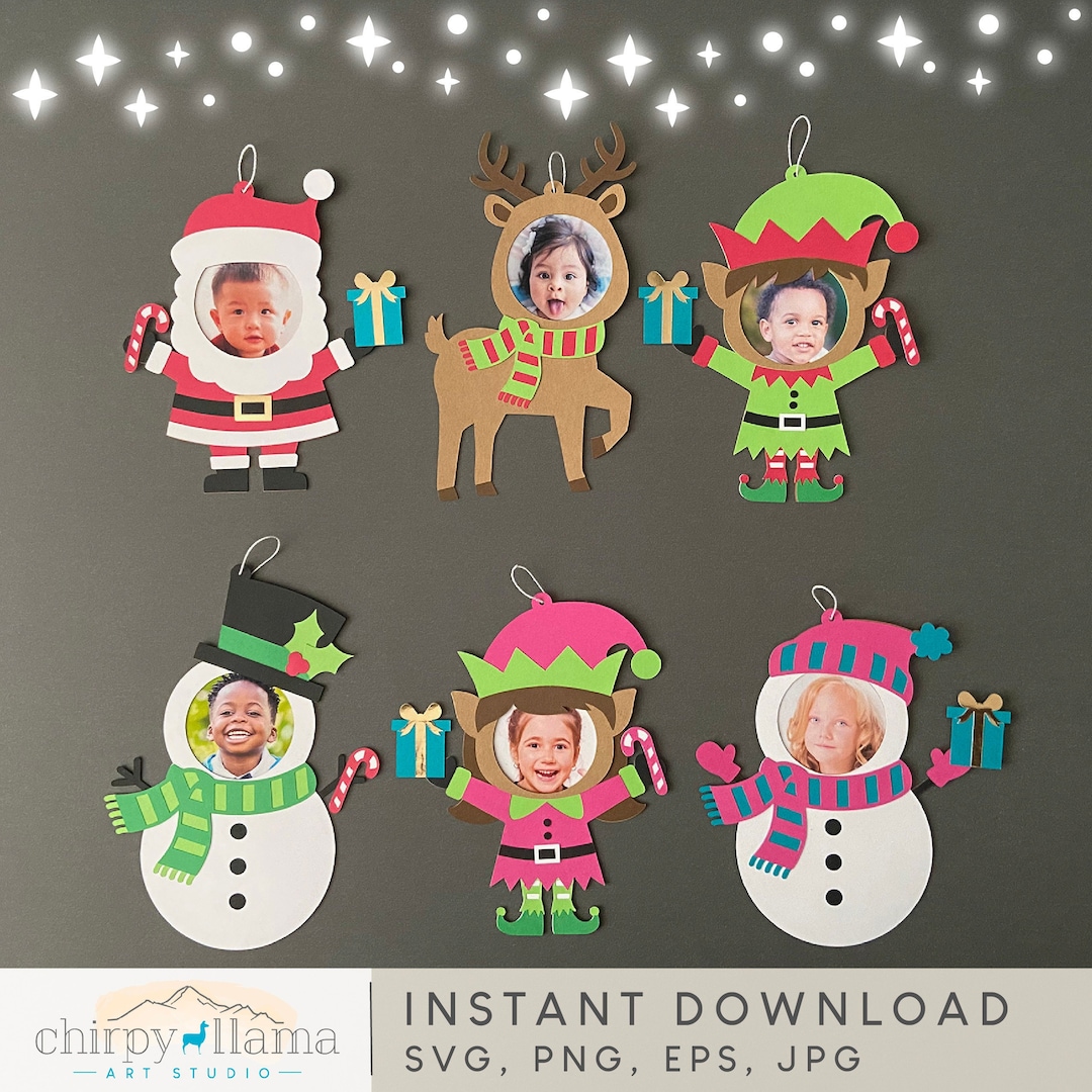 Christmas Photo Ornament Bundle ,christmas Decor, Holiday Frame ...