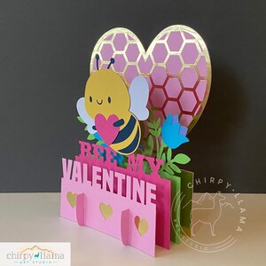 3D Bee My Valentine Pop Up, Cute Valentine Bee, Heart Honeycomb, Love ...