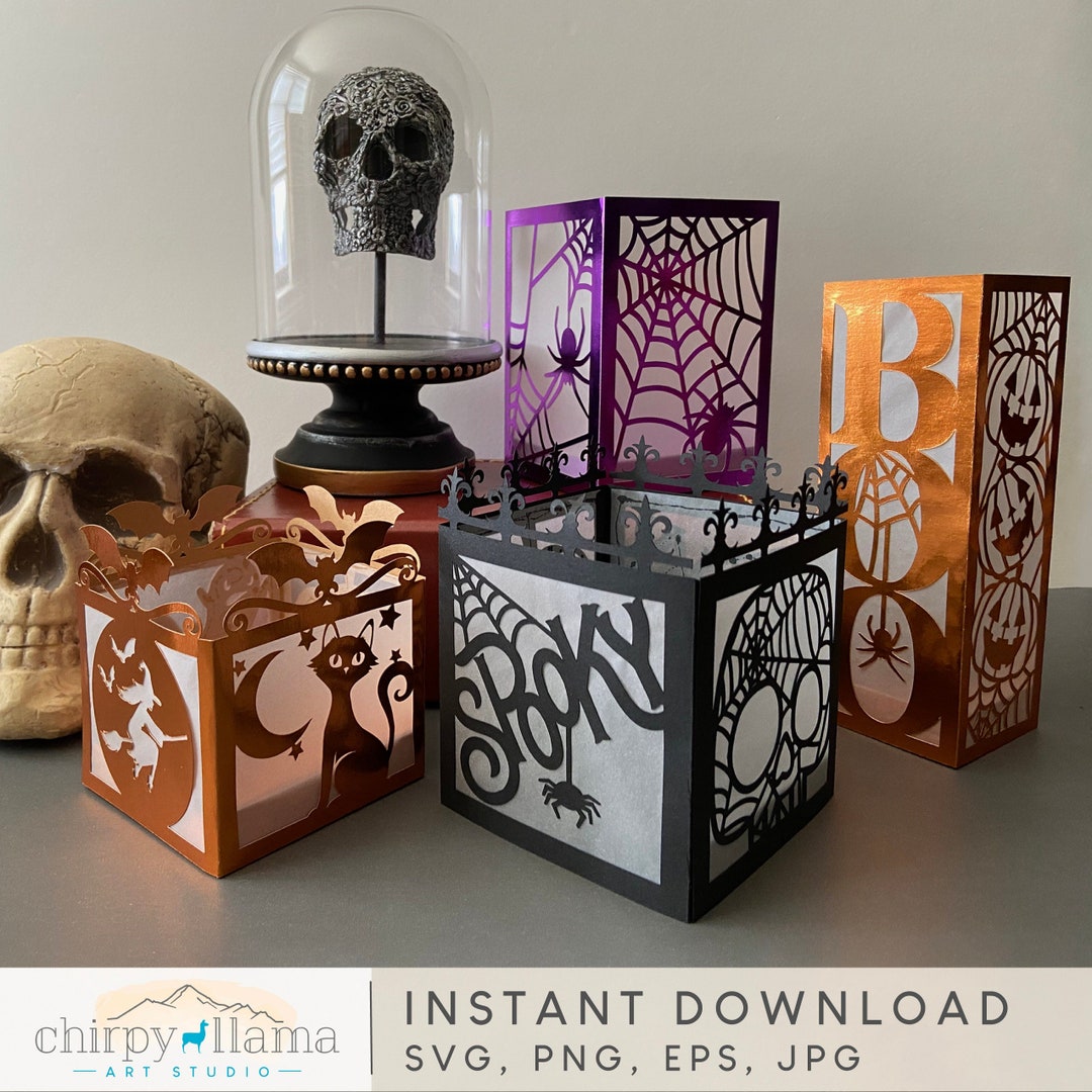 3D Halloween Light Lantern Bundle Set, Halloween Decoration, Spooky ...