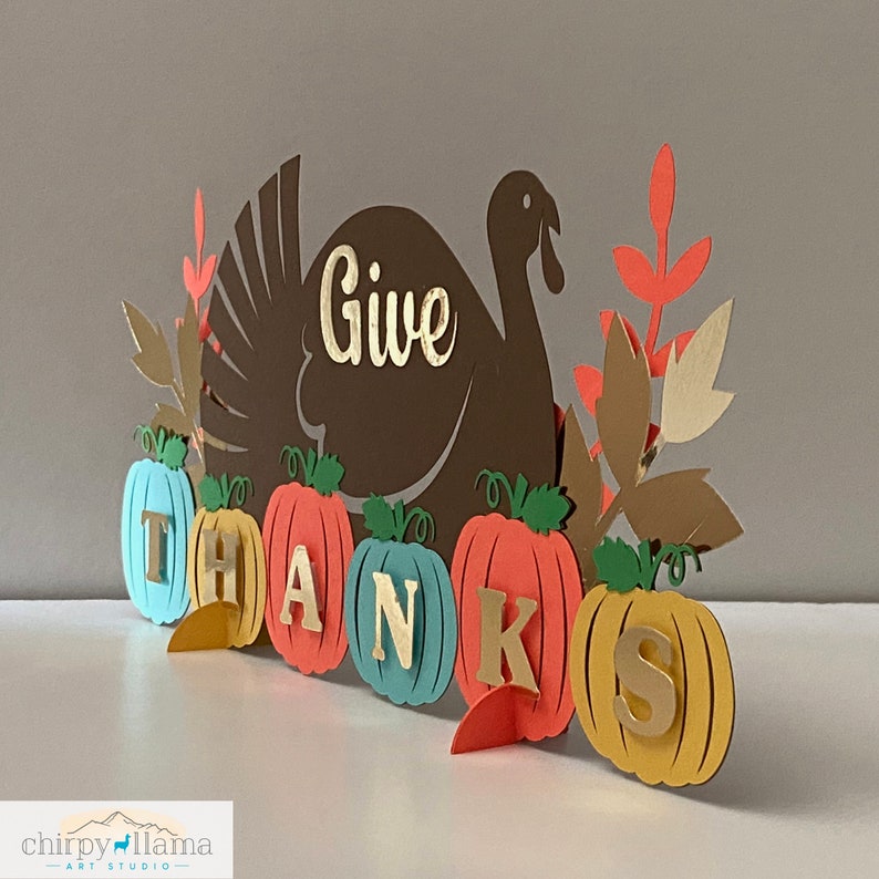 3D Give Thanks Turkey Centerpiece, Thanksgiving Turkey Centerpiece ...