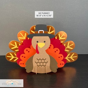 3D Cute Turkey Pop Up, Thanksgiving Turkey Centerpiece Decor Template ...