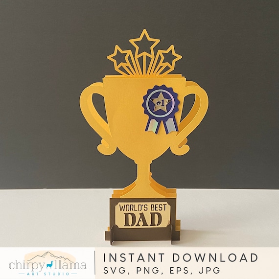 3D Trophy Pop Up World's Best Dad Mom Grandma Grandpa - Etsy