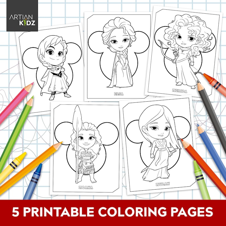 Chibi Princess Coloring Pages / Downloadable Coloring Pages / Printable ...