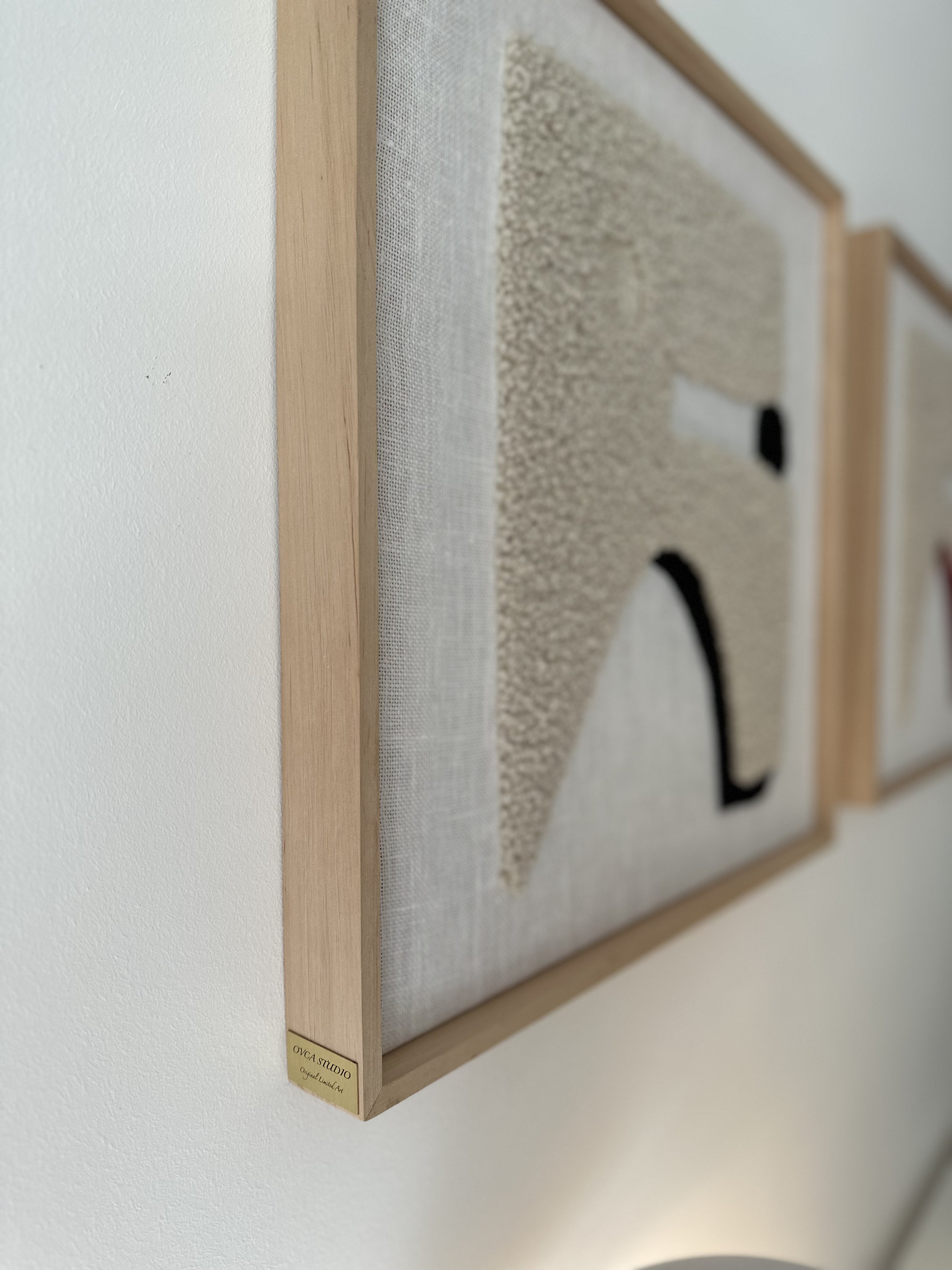 DUO FRAMED DIPTYCH /modern Textile Wall Art Decor /neutral Hand/tufted ...