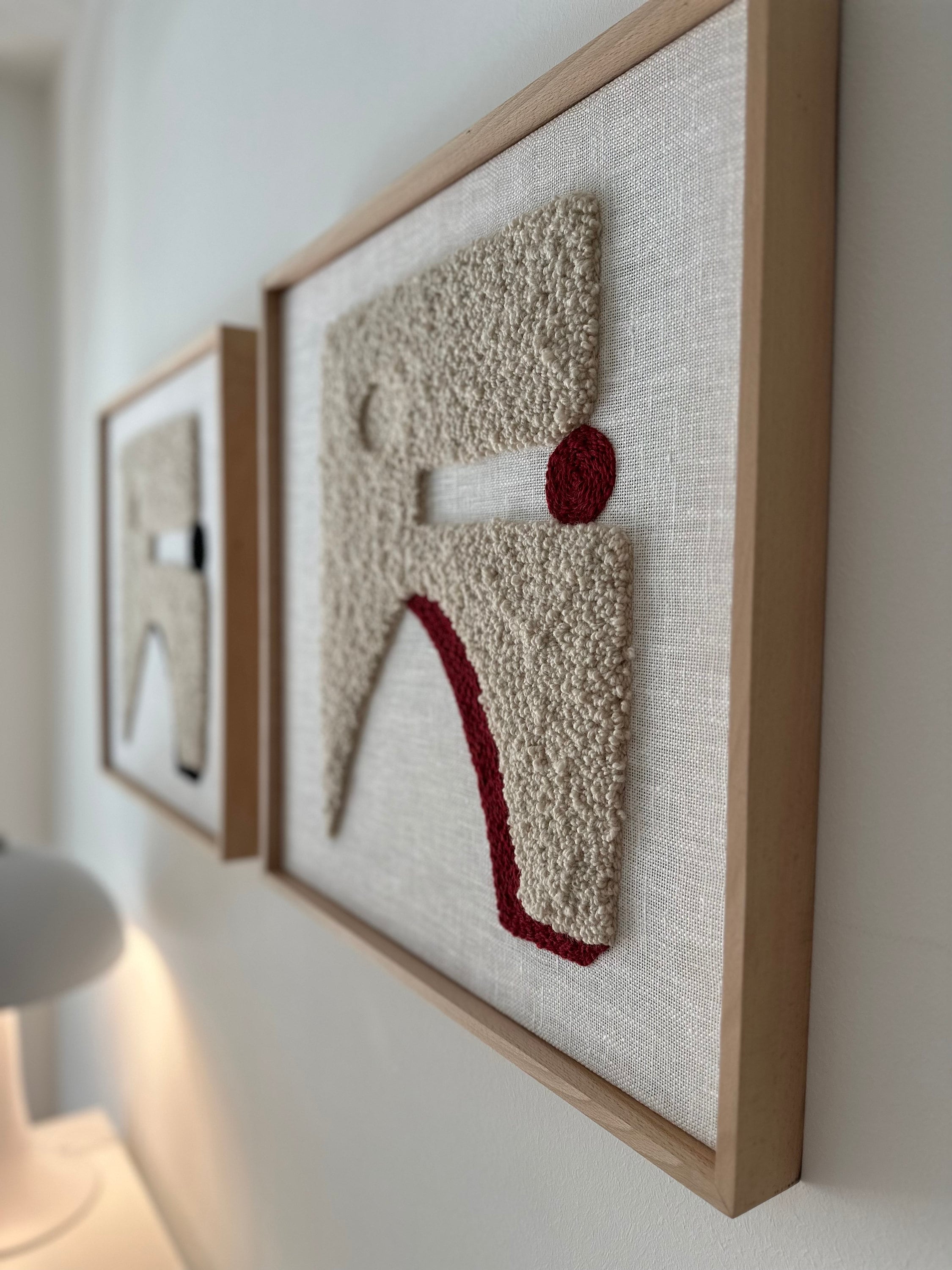 DUO FRAMED DIPTYCH /modern Textile Wall Art Decor /neutral Hand/tufted ...