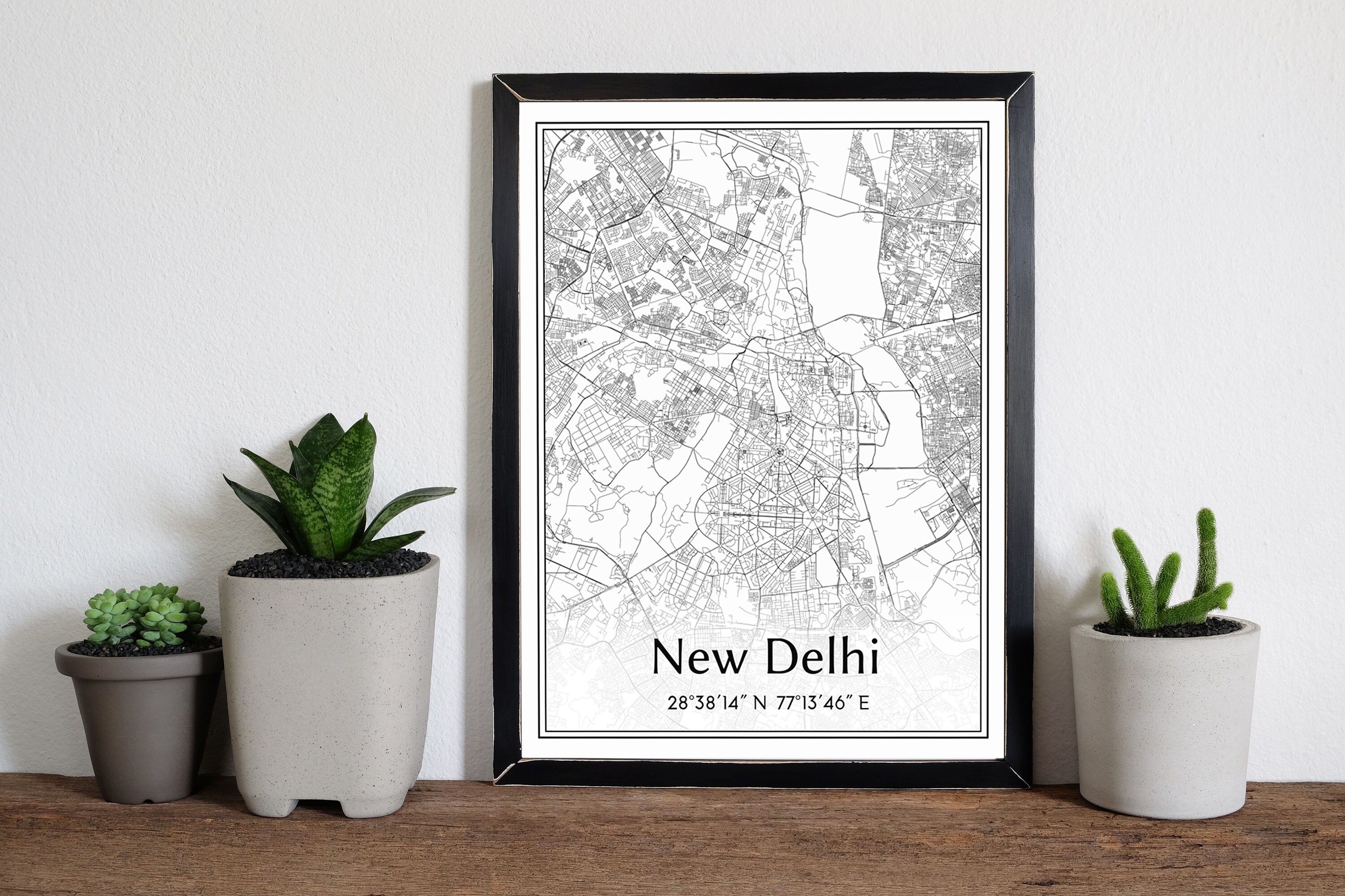 New Delhi City Map, India, Digital Download, Wall Art, Personalized ...
