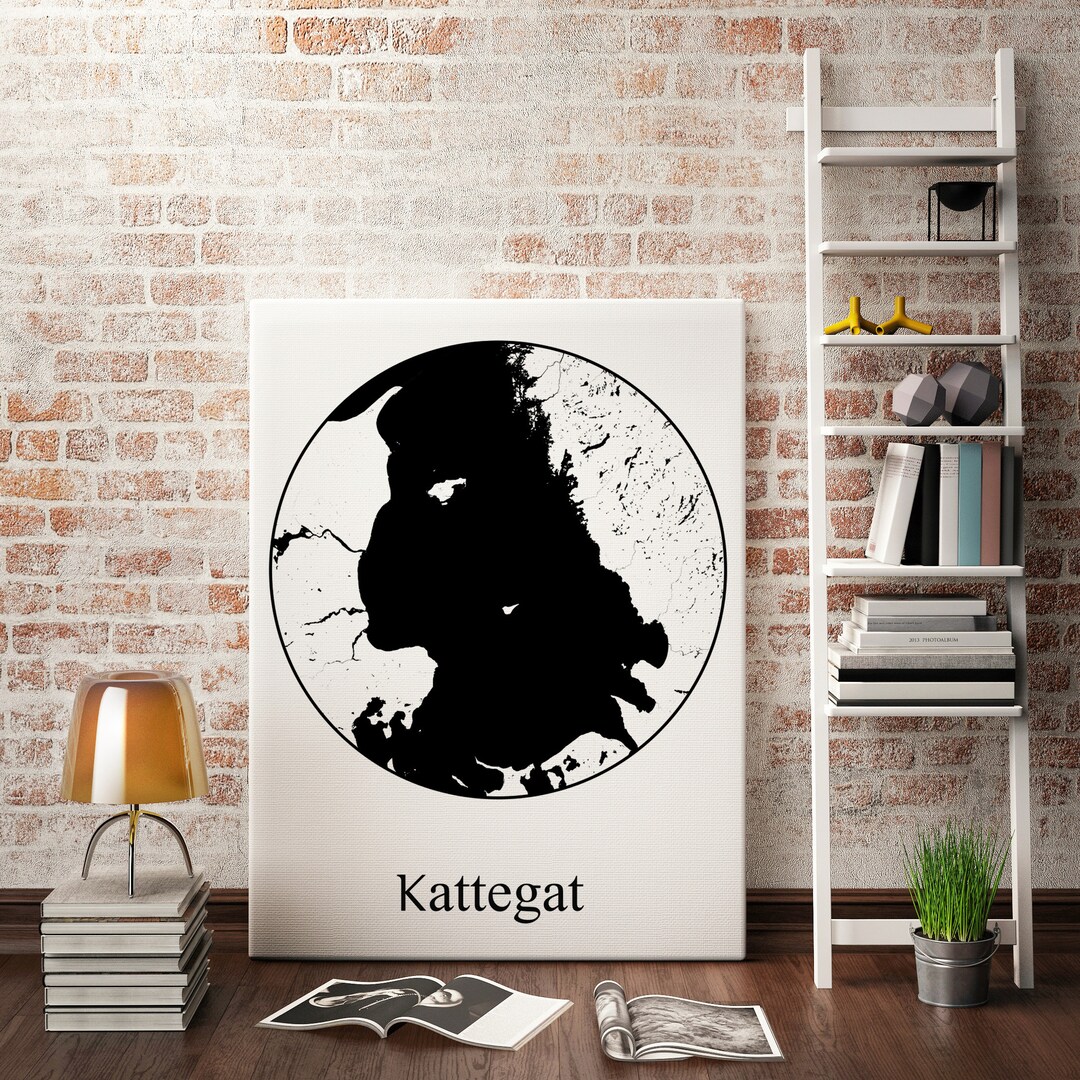 Kattegat Map Sweden Sverige Denmark Danmark Digital - Etsy