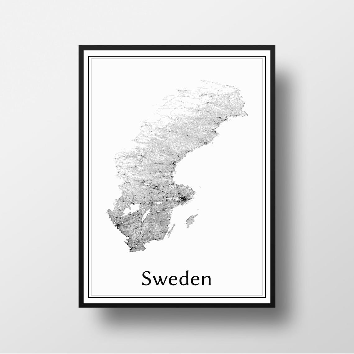 Sweden Road Map, Digital Download, Minimalist, Wall Art, Personalized ...
