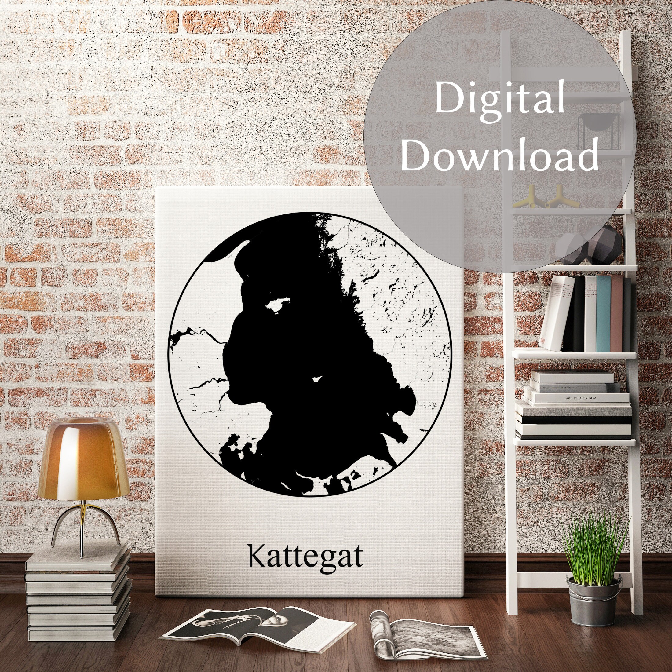 Kattegat Map, Sweden Sverige, Denmark, Danmark Digital Download, Wall ...