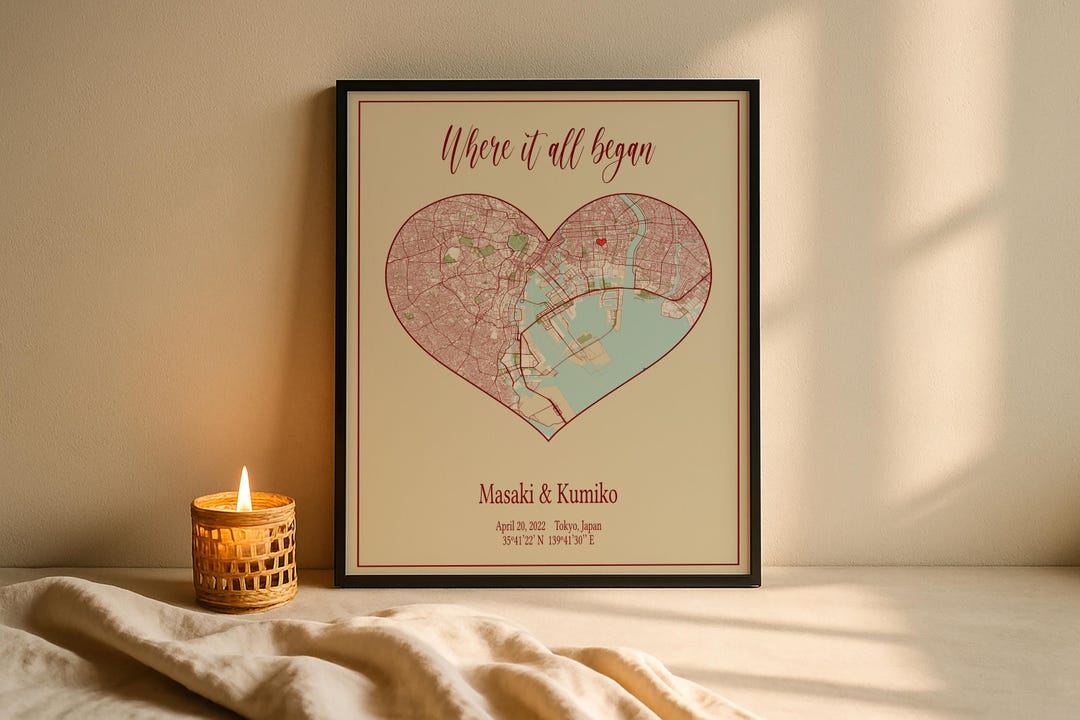 Map of Our First Date, Custom Map Printing, Wedding Anniversary Gift ...