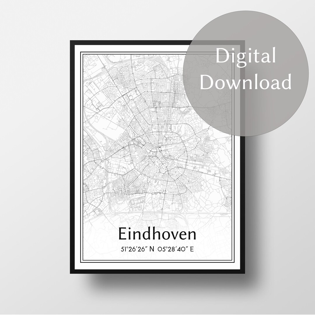 Eindhoven City Map, Netherlands City Map, North Brabant,noord-brabant ...