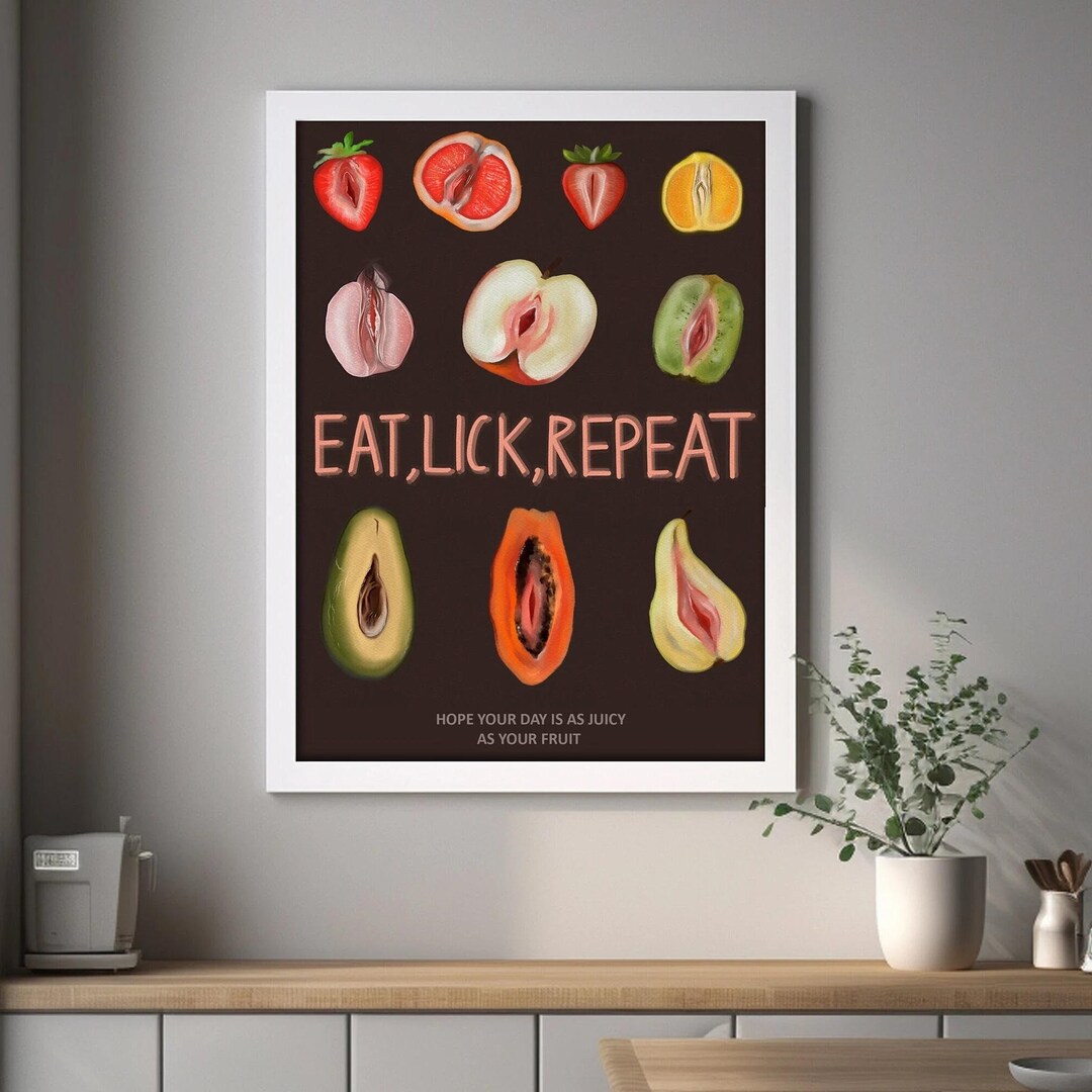 Your Labia Are Unique, Sliced Feminine Fruit, Signed Art Print, fruity ...