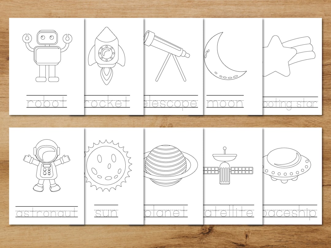 10 Outer Space Coloring and Tracing Printable Worksheet for Toddlers ...