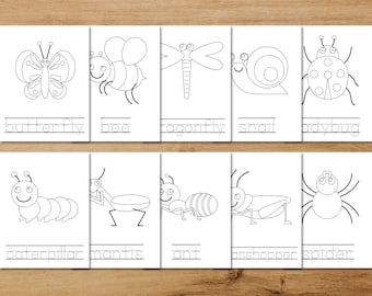 35 Animals Coloring and Tracing Printable Worksheet for Toddlers ...