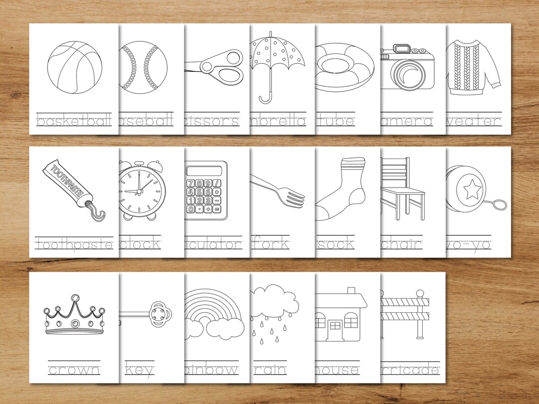20 Things Around Us Coloring and Tracing Printable Worksheet for ...