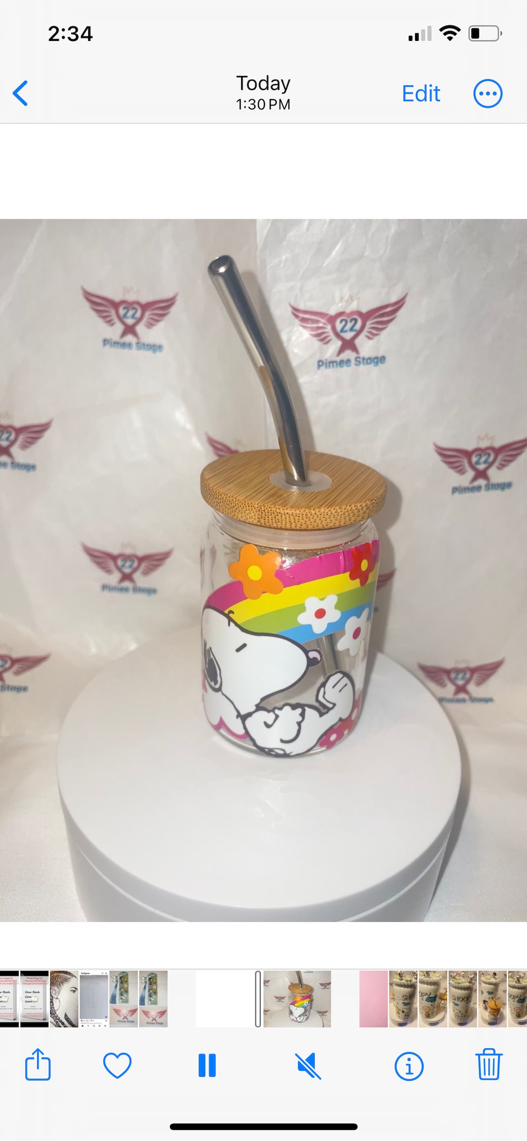 Glass Cup Snoopy Design W Design Lid 2 Oz. - Etsy