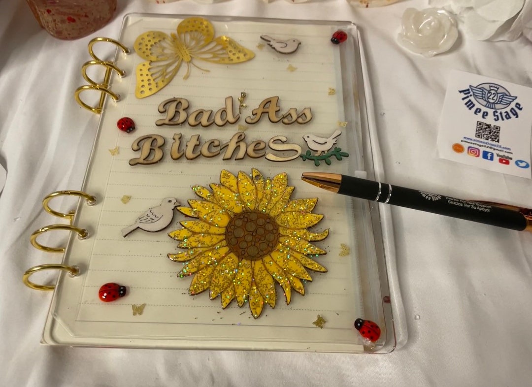 Bad Ass BITCHES Notebook Cover and Bookmark Resin: - Etsy