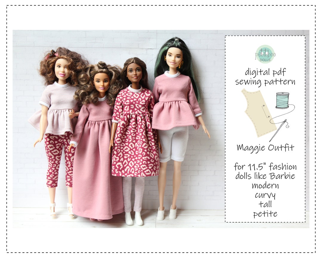 Maggie Outfit - Digital Pdf Sewing Pattern for 11.5" Fashion Dolls - Etsy