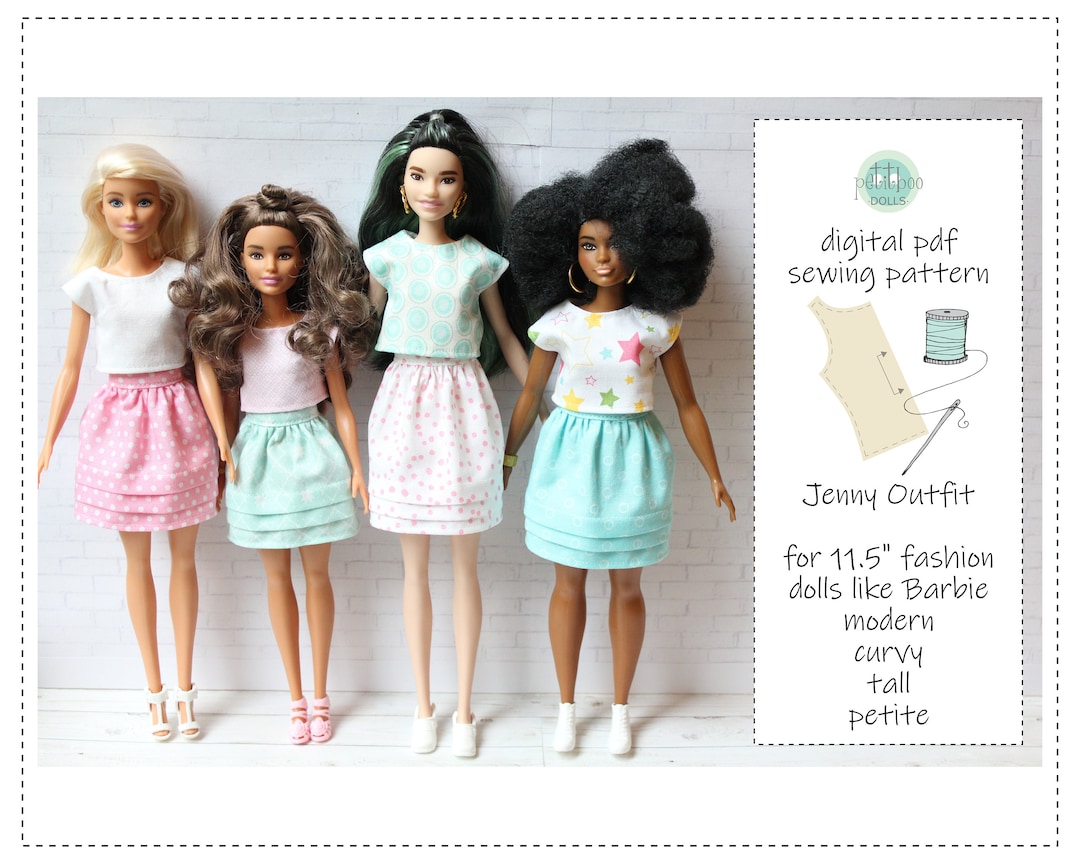 Jenny Outfit - Digital Pdf Sewing Pattern for 11.5" Fashion Dolls - Etsy