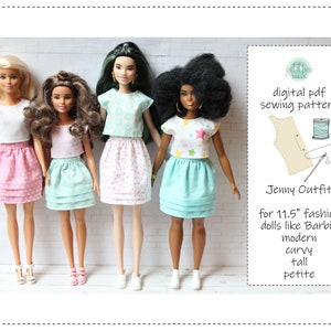 Jenny Outfit - Digital Pdf Sewing Pattern for 11.5" Fashion Dolls - Etsy