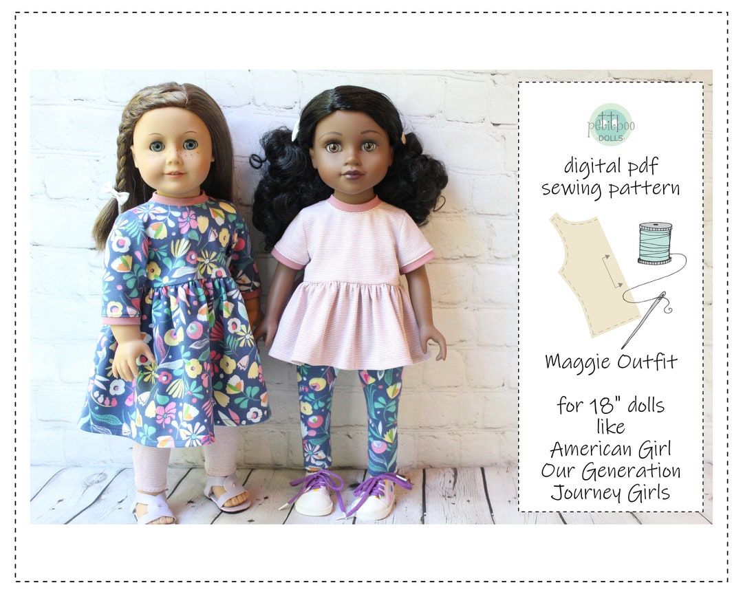 Maggie Outfit - Digital Pdf Sewing Pattern for 18" Dolls - Etsy