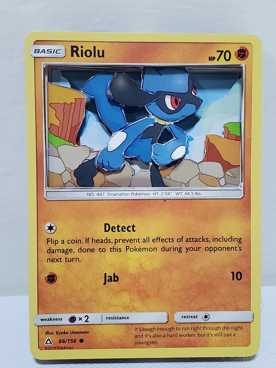 Riolu 3D Pokémon Card Art - Etsy