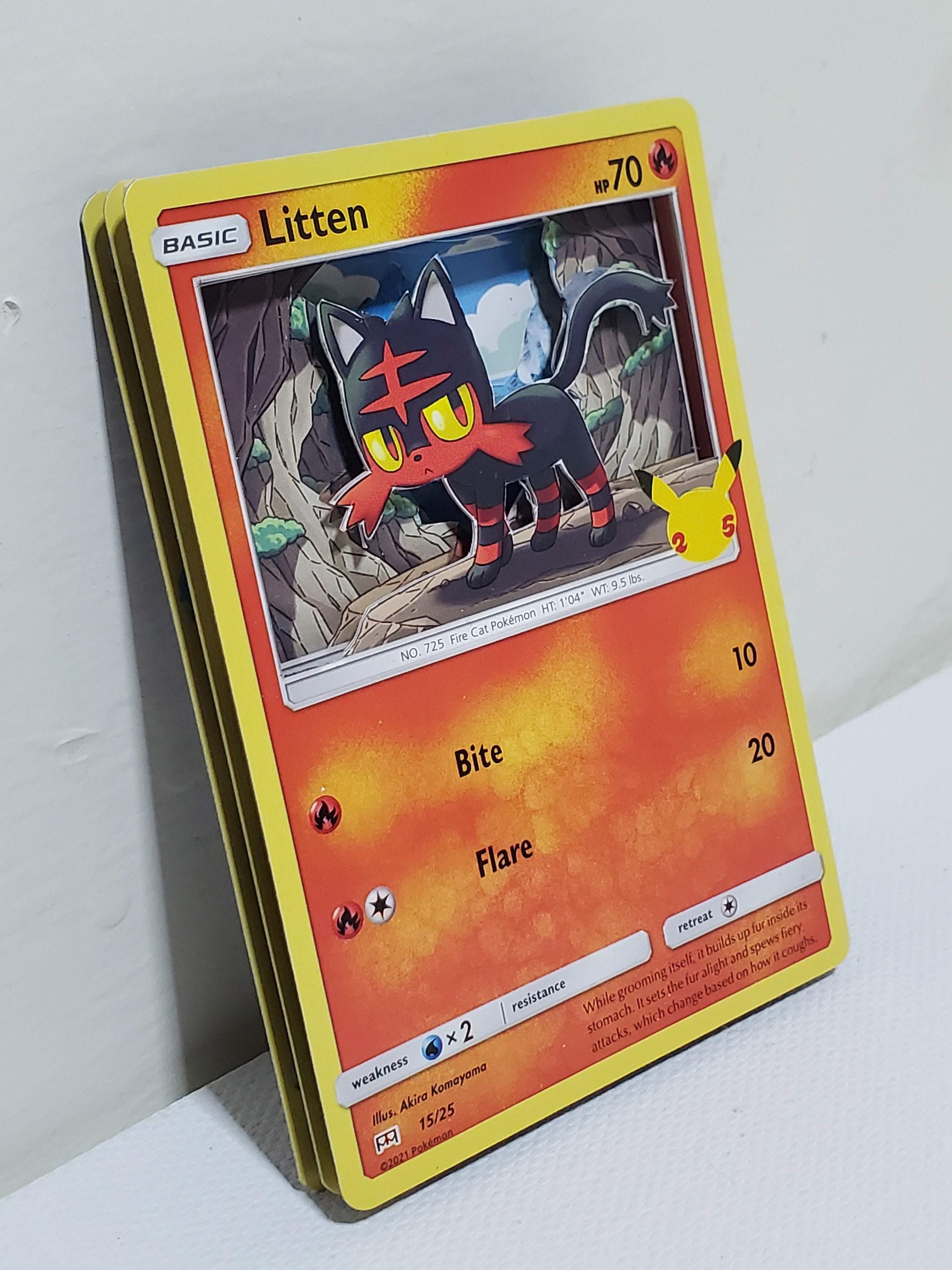 Litten 3D Pokémon Card Art - Etsy