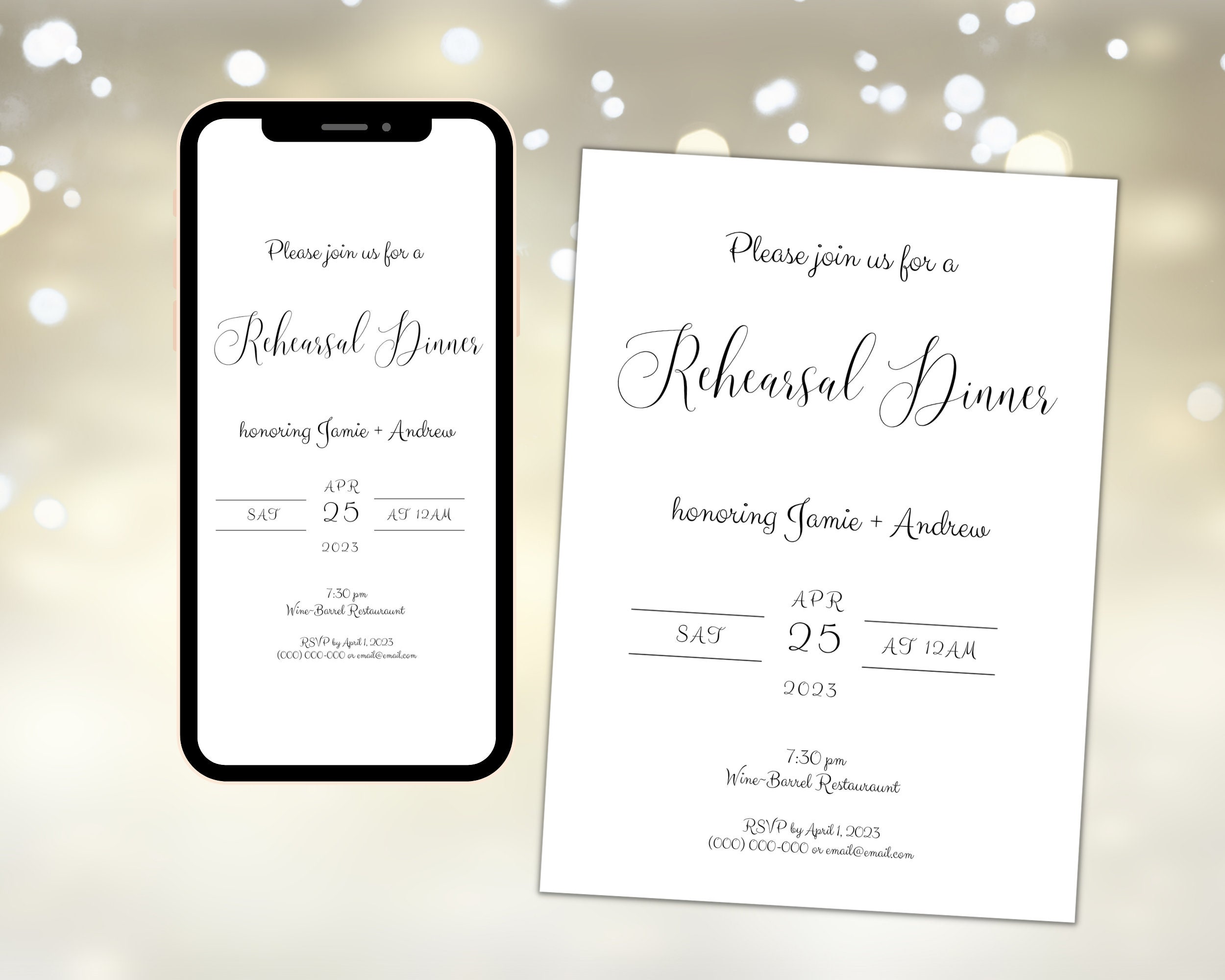 Editable Rehearsal Invitation - Mobile & Printable Template for Your ...