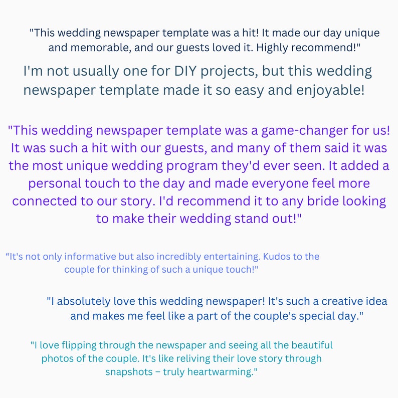 Newspaper Wedding Program Template, Editable Wedding Newspaper Program ...