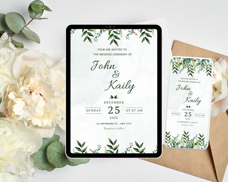 Customized Wedding Template, Modern Printable Invitation Designs Cool ...