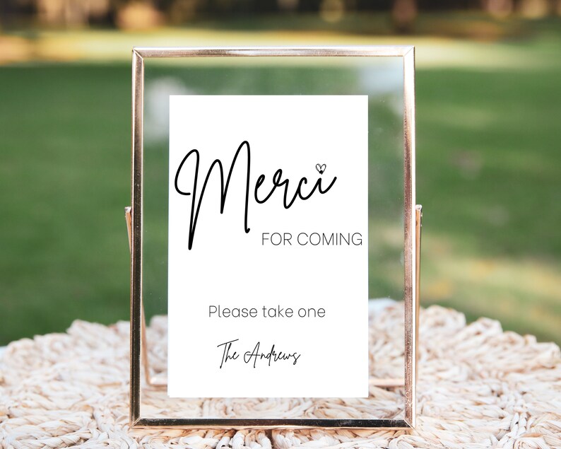 FAVORS TABLE SIGN – Printable Wedding Favors Sign – Merci Wedding ...
