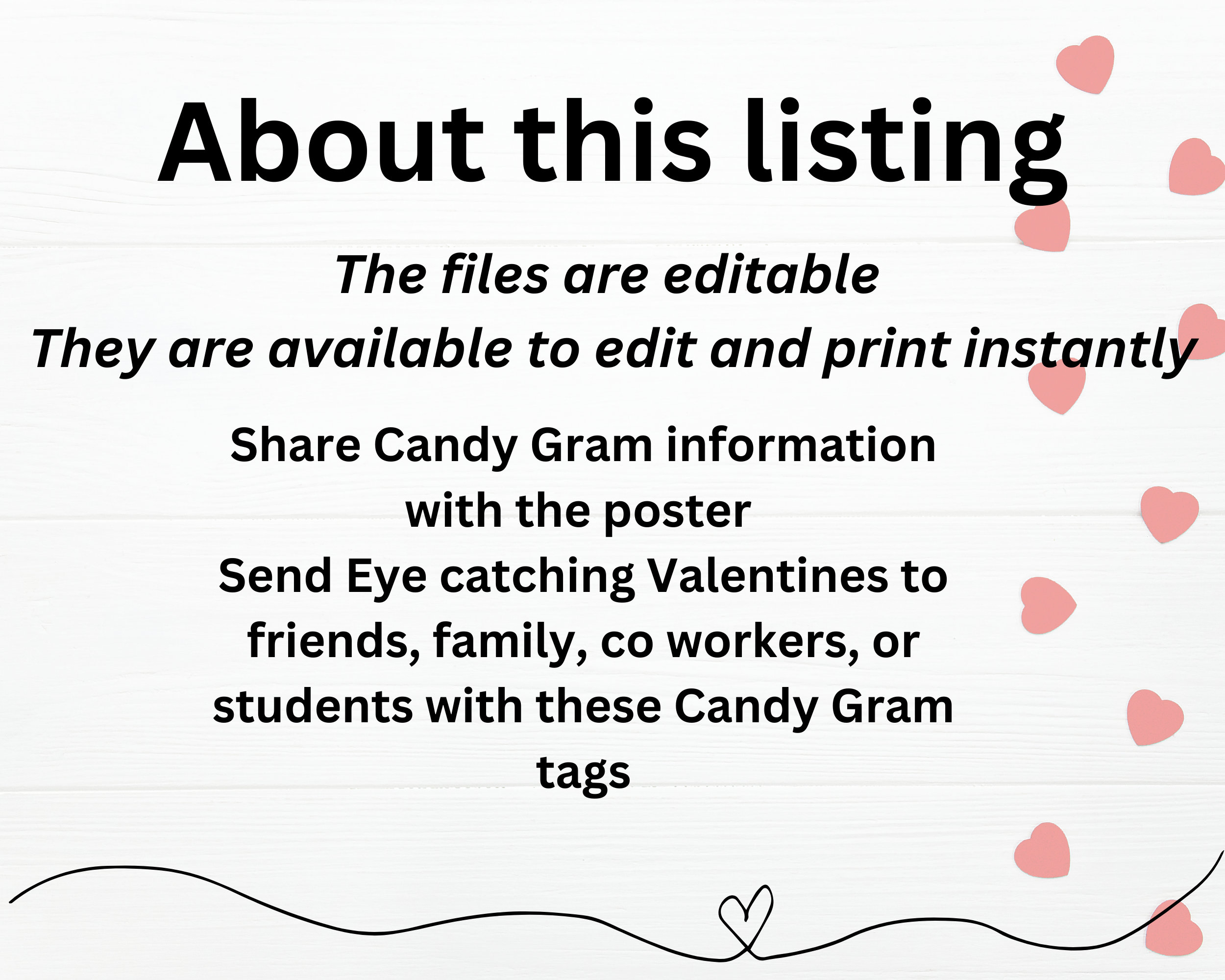 EDITABLE Candy Gram Valentine's Day Tag Template Valentine's Day Gift ...