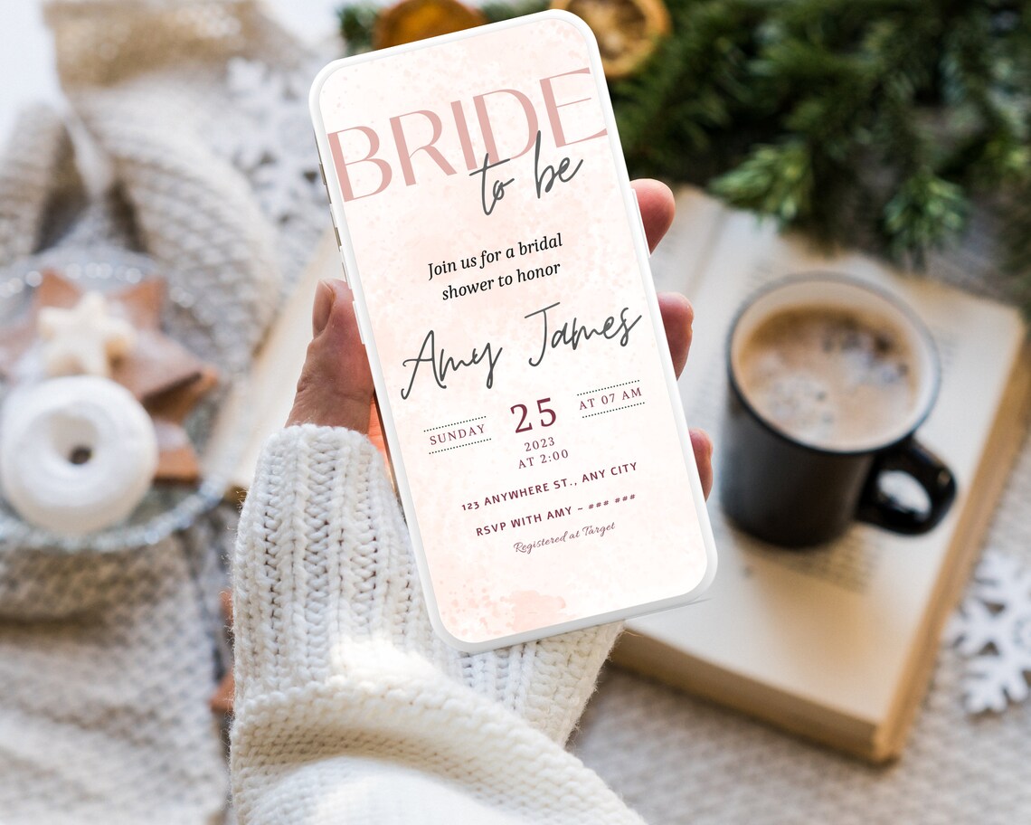 Printable Bride to Be Invitation Templates, Customizable Pink Rose ...