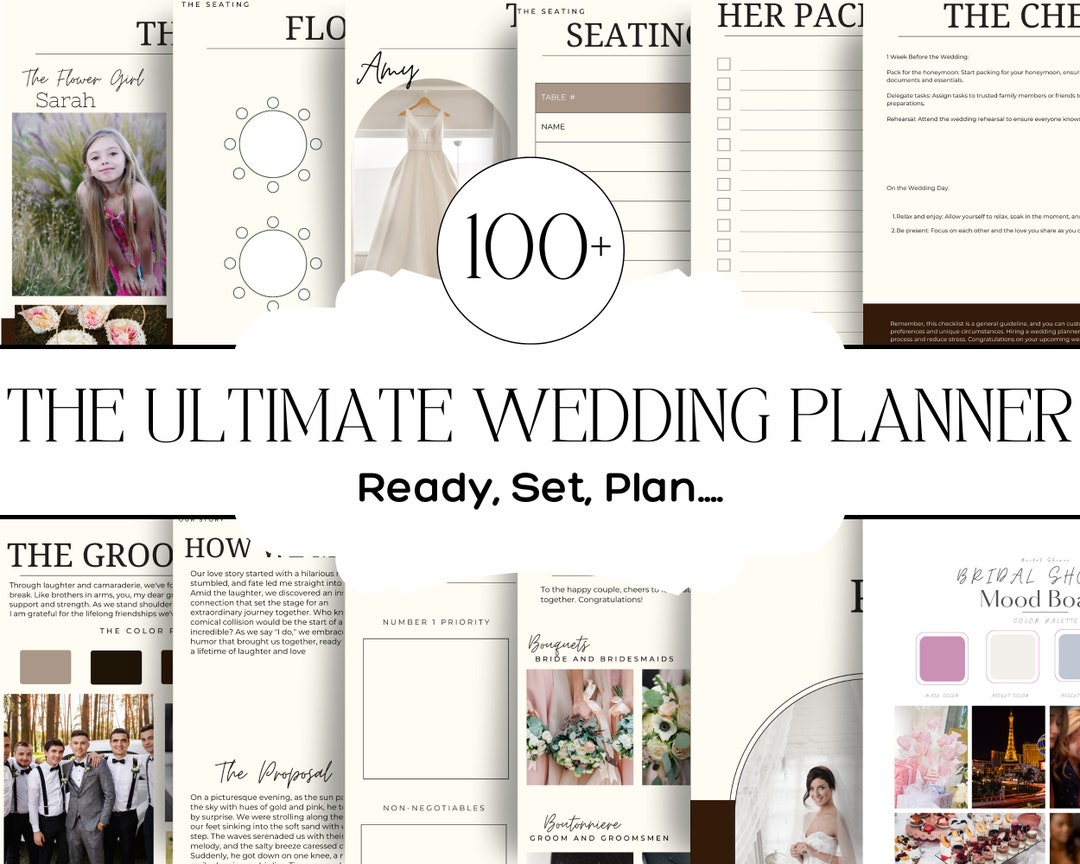 Boho Rustic Wedding Planner, Customized Bridal Checklist, All-in-one ...